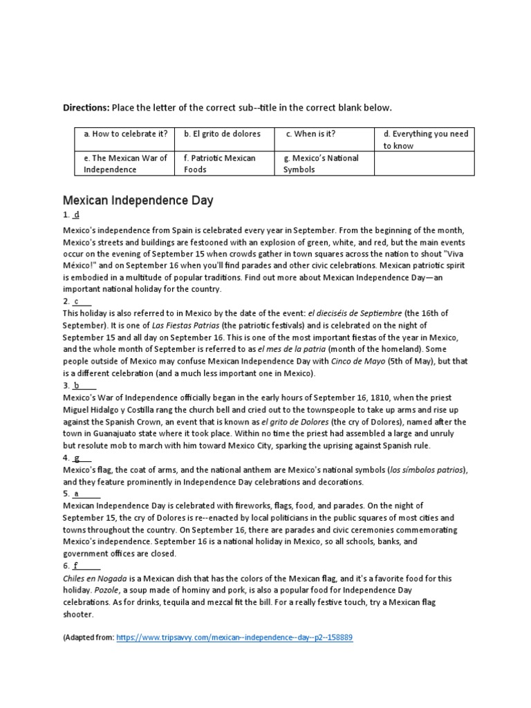 Mexican Independence Day Overview | PDF | Mexico | North America