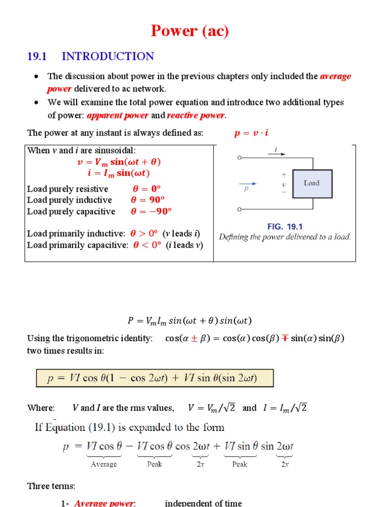 Slides - 18 - CH 19 - Power (Ac) | PDF | Ac Power | Capacitor