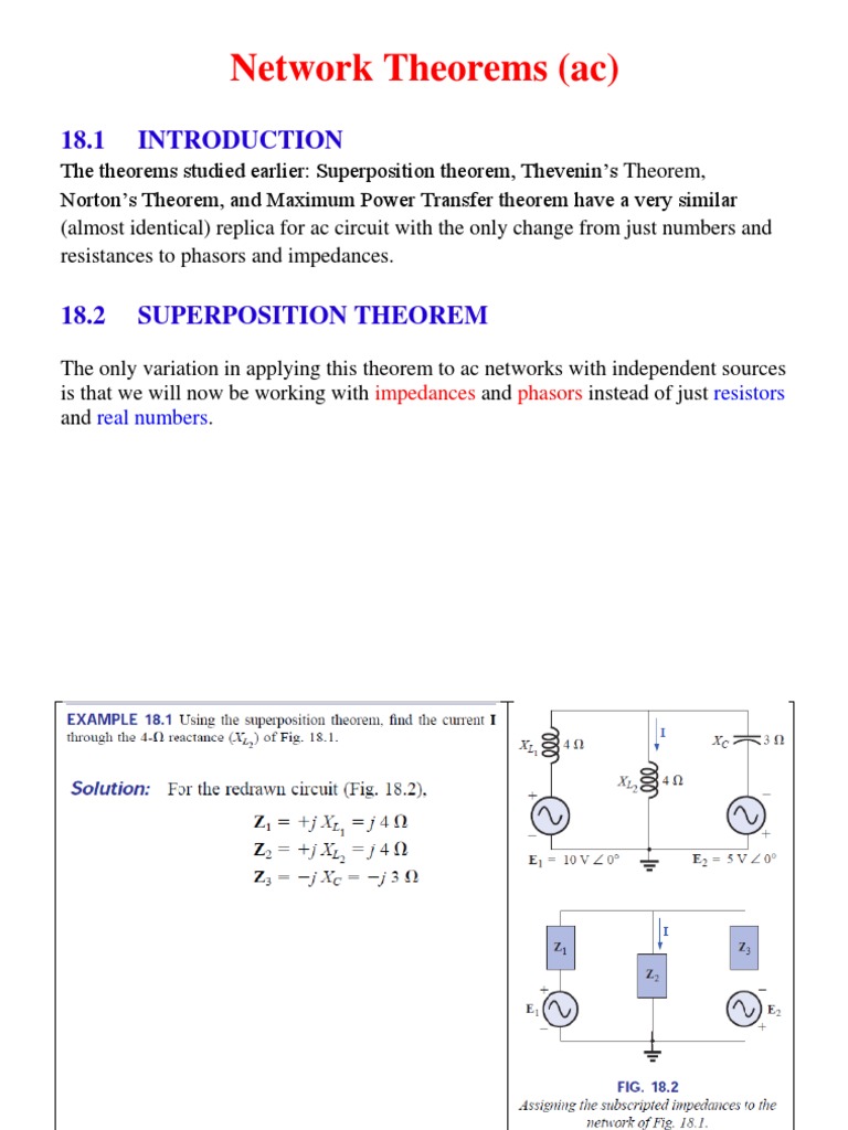 Slides - 17 - CH 18 - Network Theorems (Ac) - Updated - 2 | PDF ...