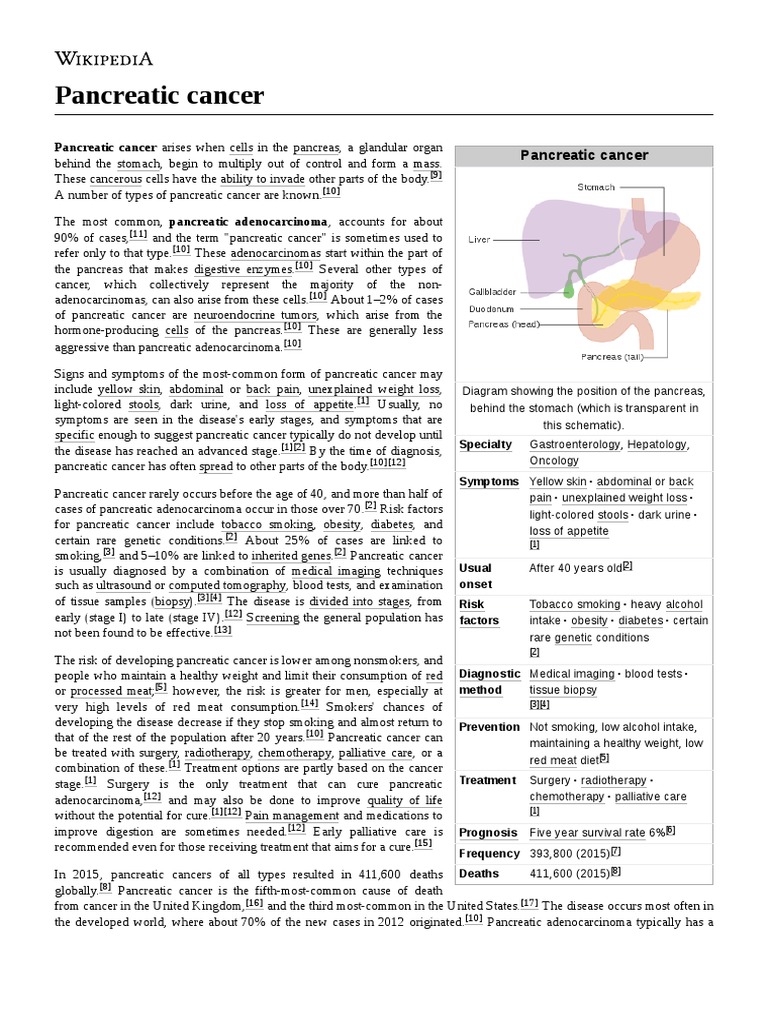 Pancreatic Cancer | PDF | Pancreatic Cancer | Pancreas