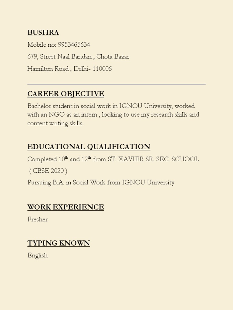 Bushra's CV | PDF