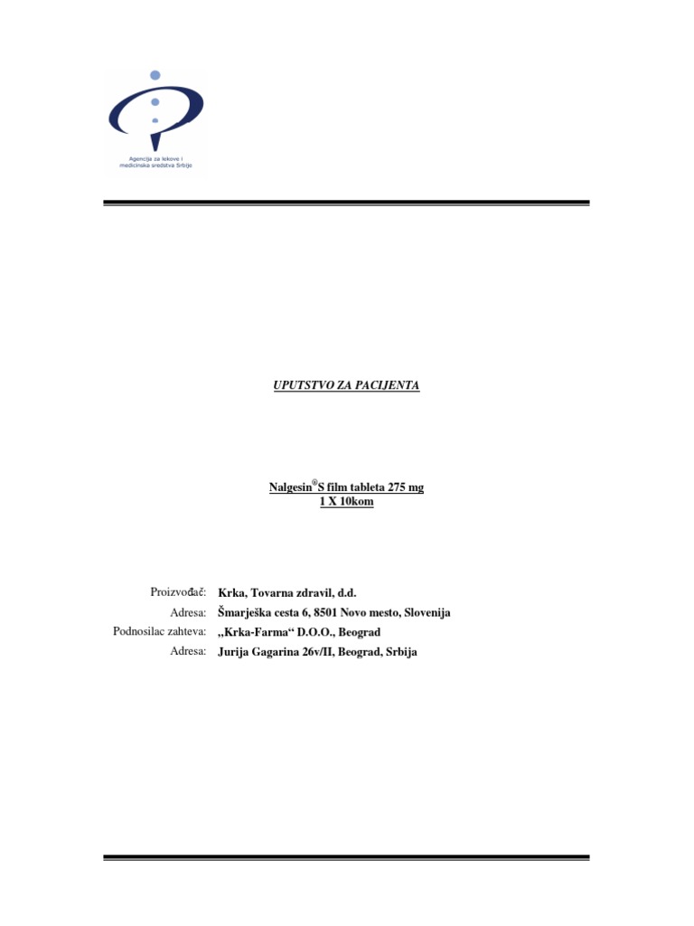 Uputstvo Za Pacijenta | PDF