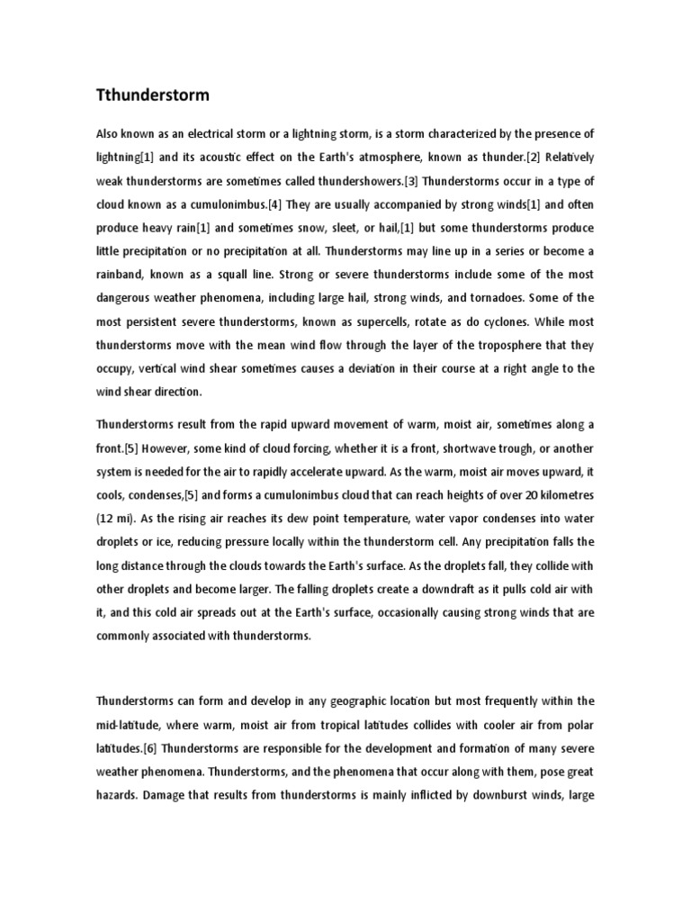 Thunderstorm | PDF | Thunderstorm | Cloud