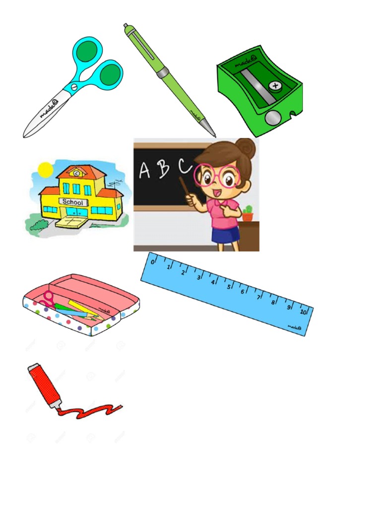 Bingo flashcards school objects | PDF