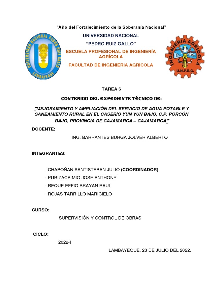 Tarea N°06 | PDF | Agua | Salud pública