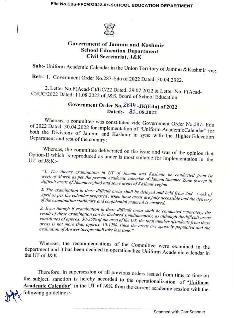 Uniform Academic Calendar | PDF