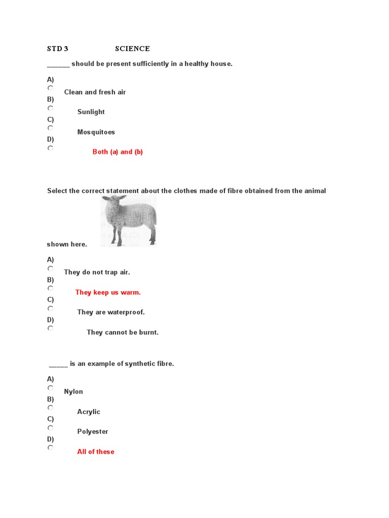 Std3 Science Revision | PDF | Liquids | Water