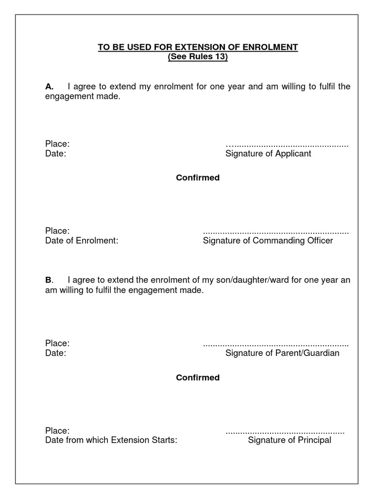 162814116812NCC OE - 03 - Forms by Cdts - Extension of Enrolment | PDF