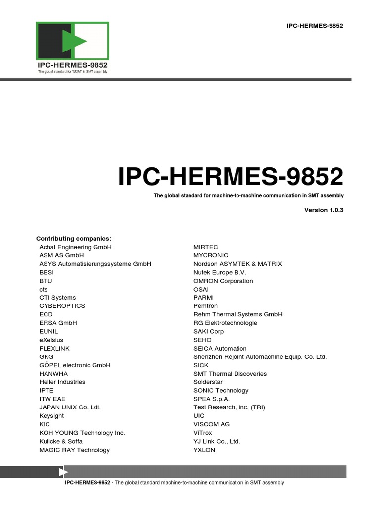 Ipc Hermes 9852 The Global Standard For M2m Communication In Smt