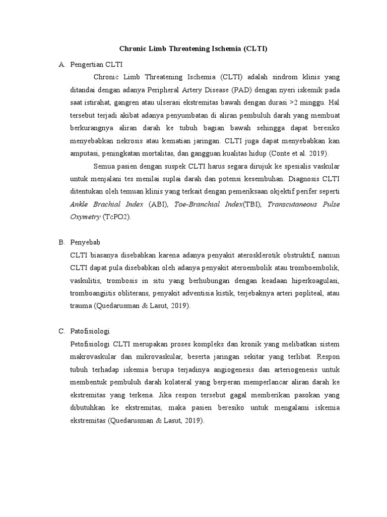Klasifikasi dan Diagnosis CLTI | PDF