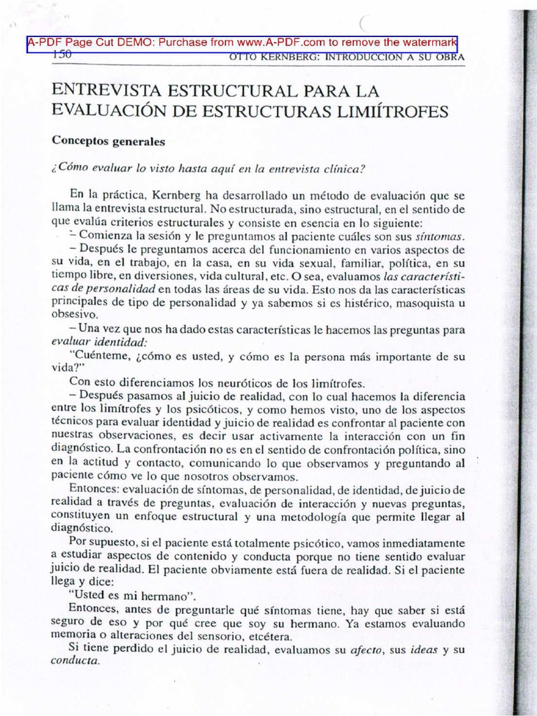 Gomberoff L. (1999) - Otto Kernberg, Introducción A Su Obra (PP 150 A 175) | PDF