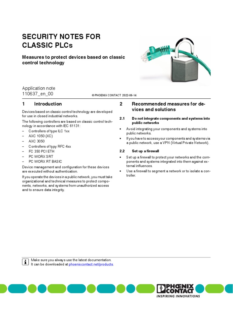Security Notes For PLCs | PDF | Security | Computer Security