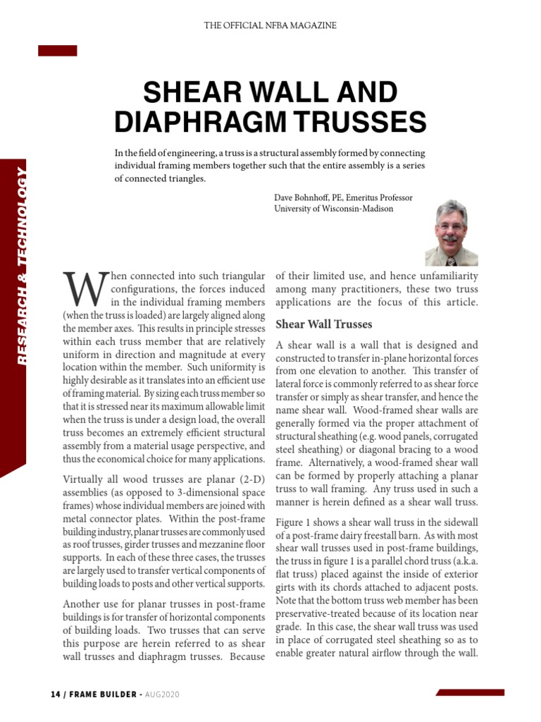 Shear Wall and Diaphragm Trusses Explained | PDF | Truss | Framing ...