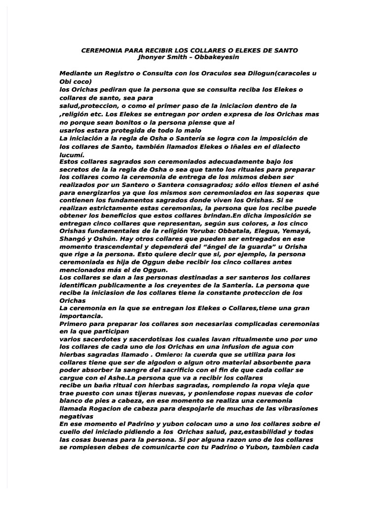 Tratado de Elekes | PDF | Santeria