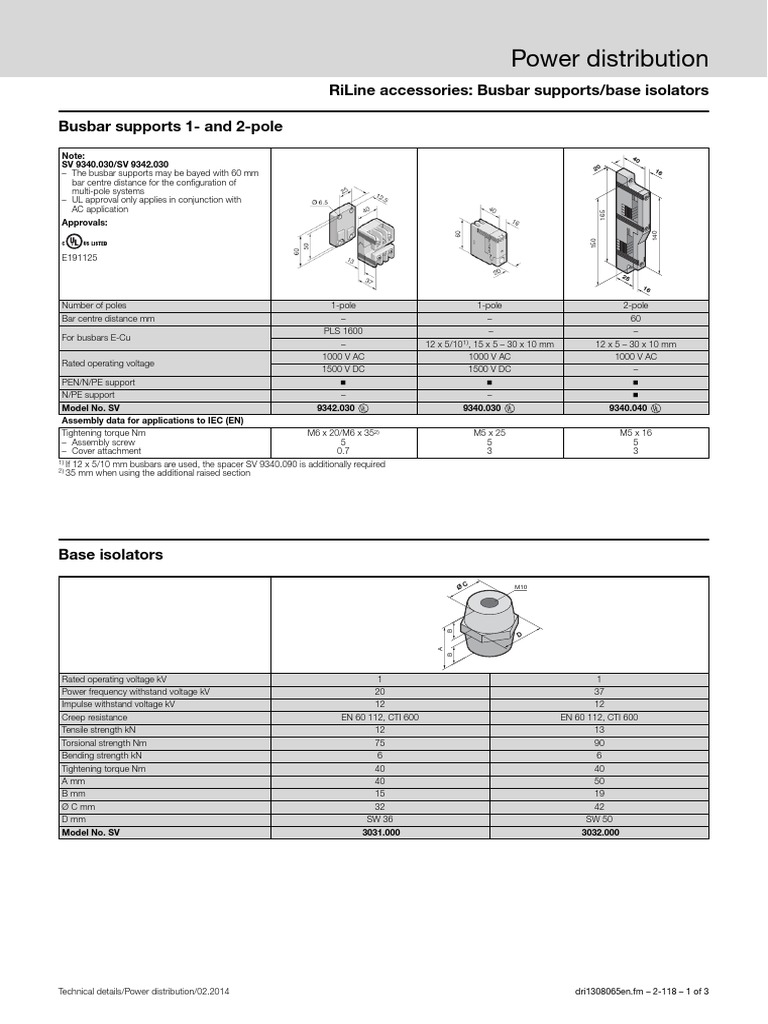 Rittal Busbar Connector Specifications | PDF | Electronics | Equipment
