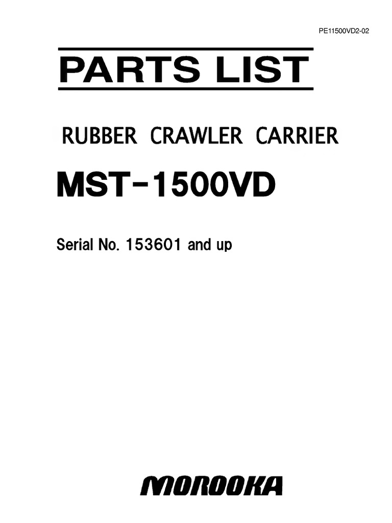 MST1500VD - 153601 1 1 | PDF | Screw | Truck