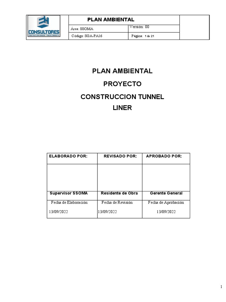 Plan de Ambiental | PDF | Contaminación | Residuos