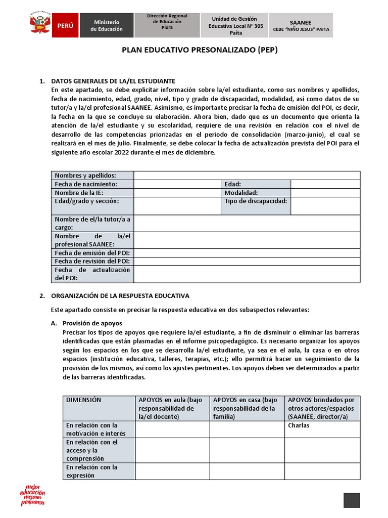 Modelo Pep | PDF | Evaluación | Salón de clases