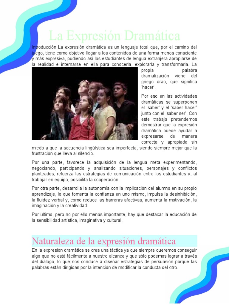 La Expresión Dramática | PDF | Aprendizaje | Pensamiento