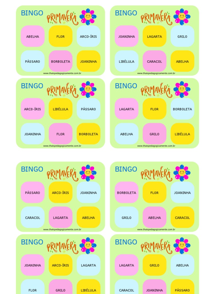 Bingo da Primavera para Imprimir | PDF