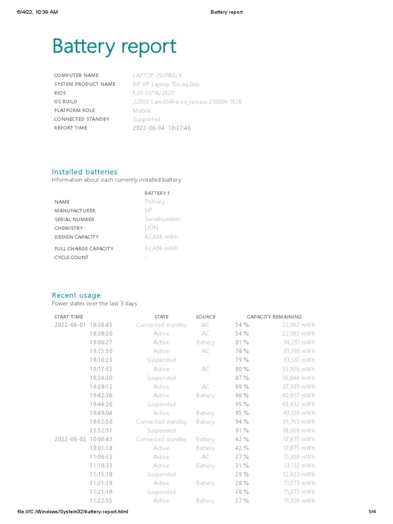 Battery Report | PDF | Manufactured Goods | Computer Engineering