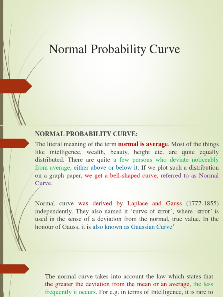 Normal Probability Curve | PDF | Normal Distribution | Geometry