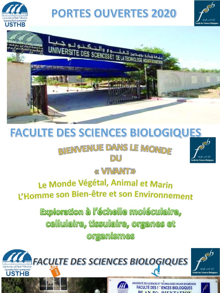 Bienvenuuu USTHB | PDF | Biotechnologie | Biologie