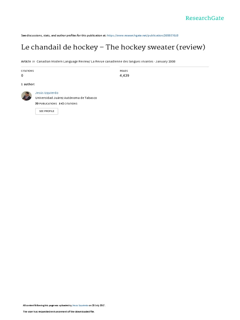 The Hockey Sweater - Reference Material 03 | PDF | Multimedia ...