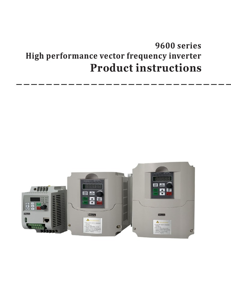 9600 Series Inverter User Manual | PDF | Electric Motor | Power Inverter