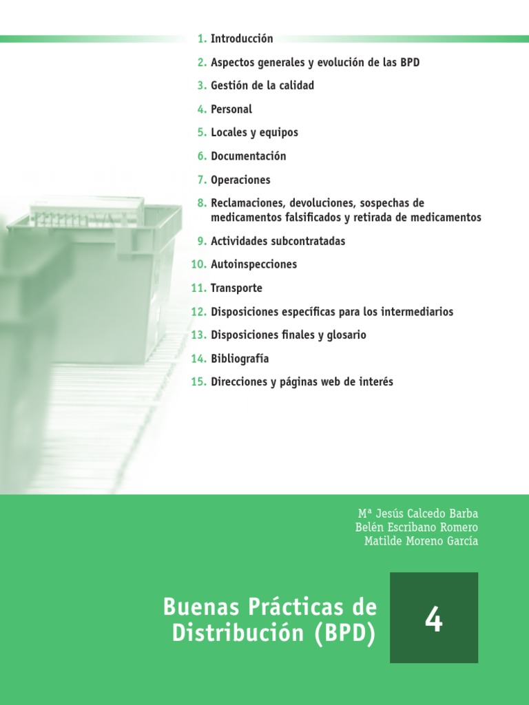Buenas Prácticas de Distribución (BPD) CAP - 04 | PDF | Calidad ...