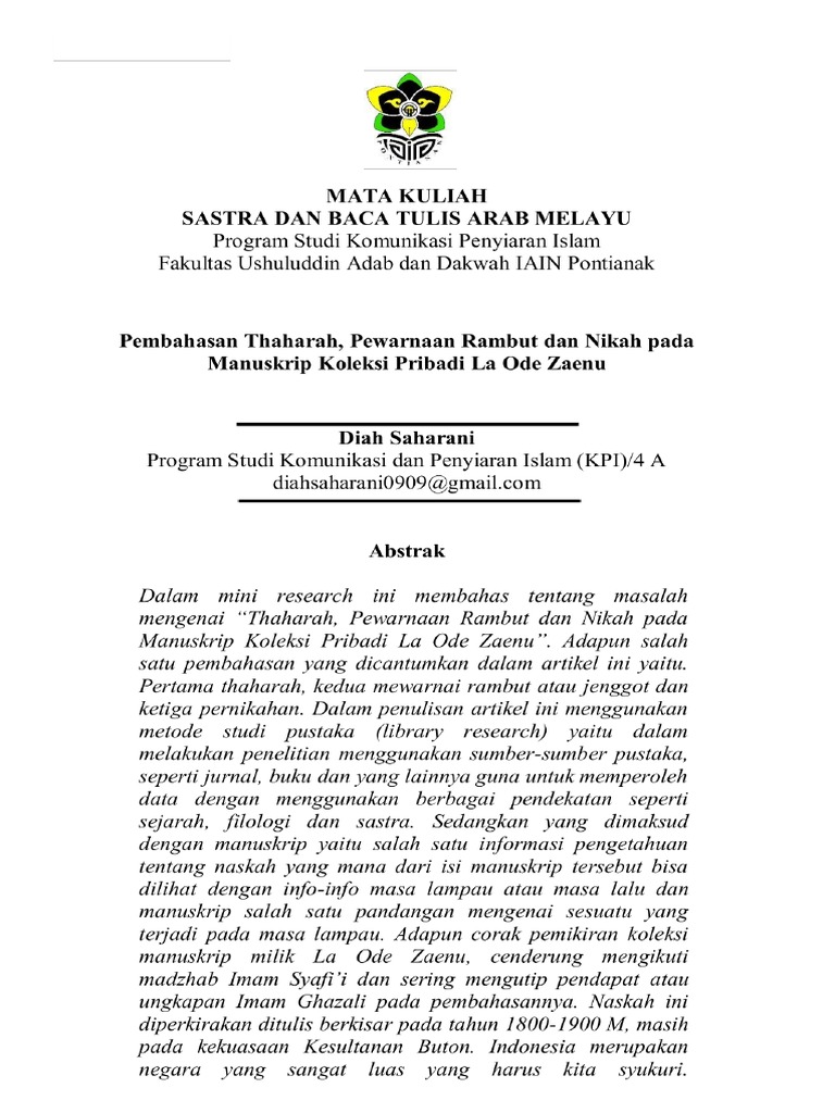 Diah Saharani 12005001 Kpi 4a Sbtam-1 | PDF