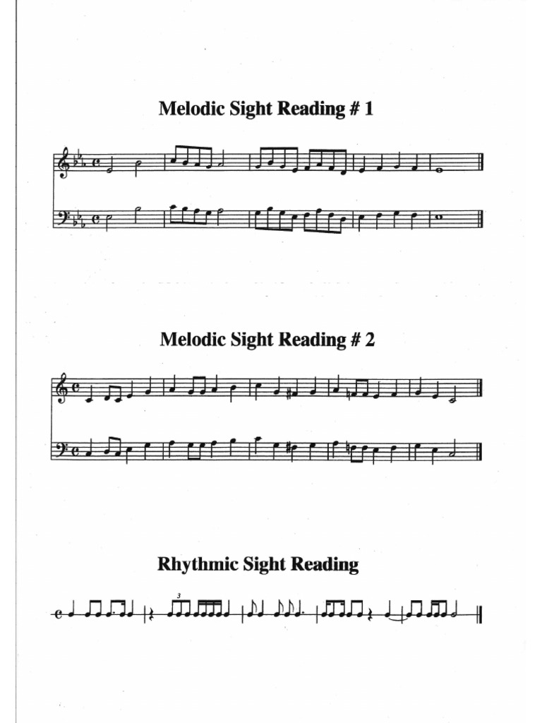 Past Sight Singing Examples | PDF