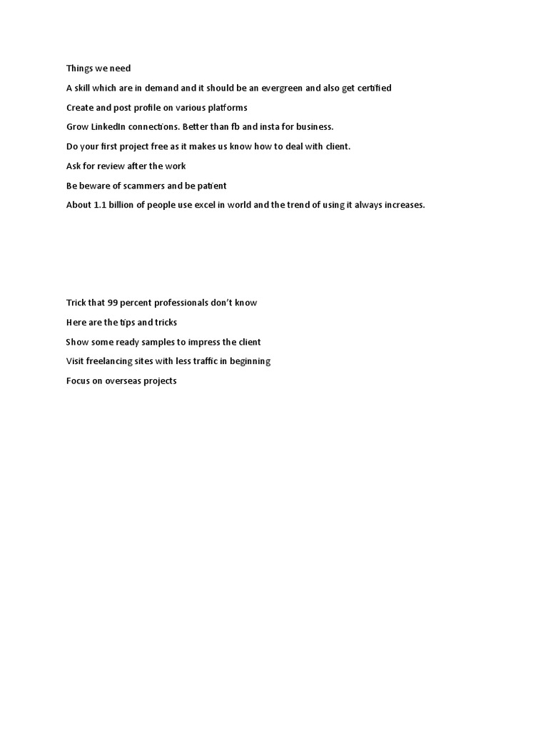 Things We Need | PDF | Career & Growth