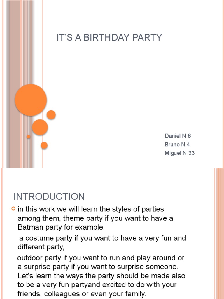 It's A Birthday Party | PDF