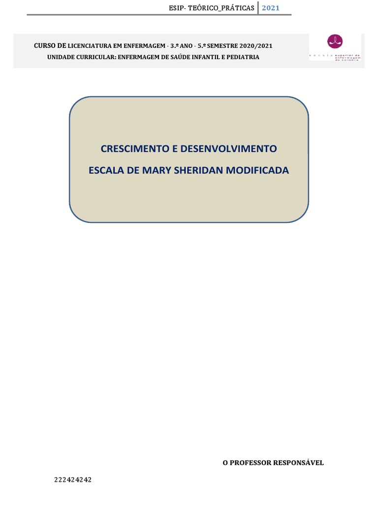 Escala de Desenvolvimento Infantil Sheridan | PDF | Cor | Anatomia