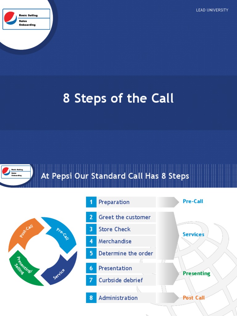8 Steps of Call - PepsiCo | PDF | Merchandising | Business
