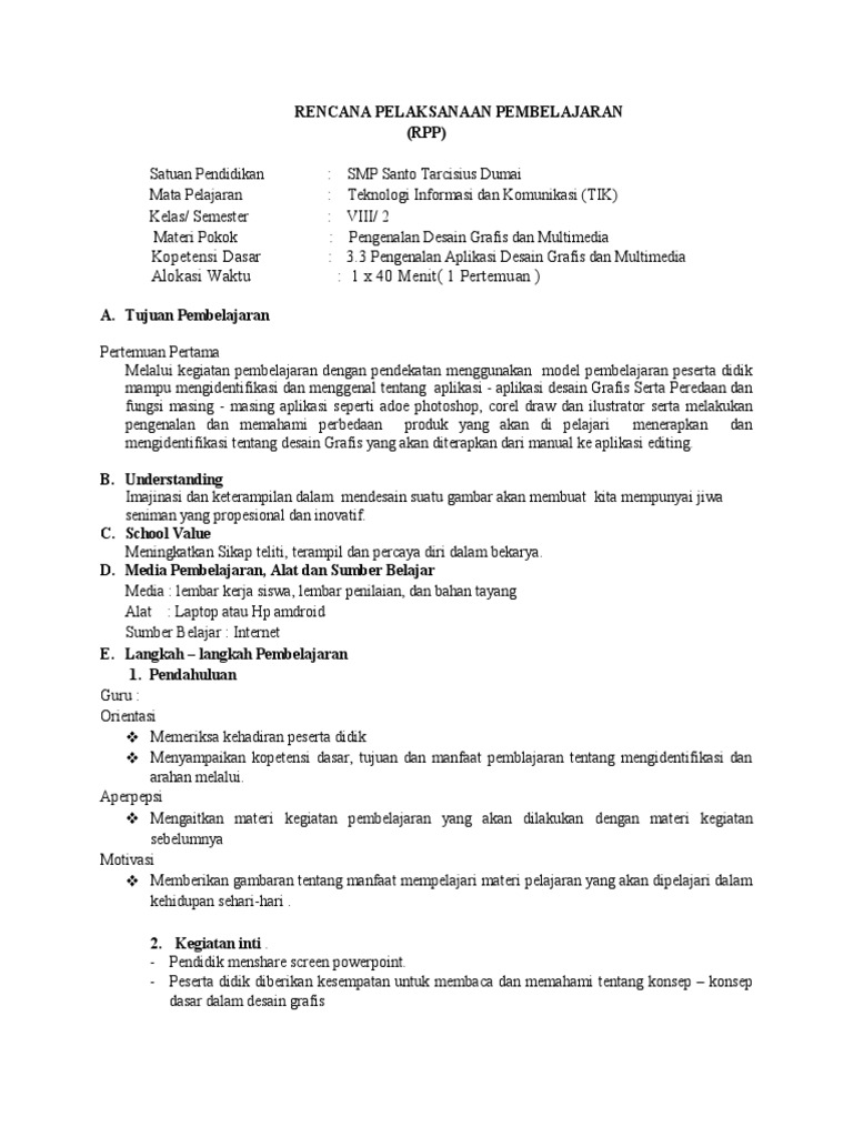 01 RPP Tik Viii | PDF | Seni