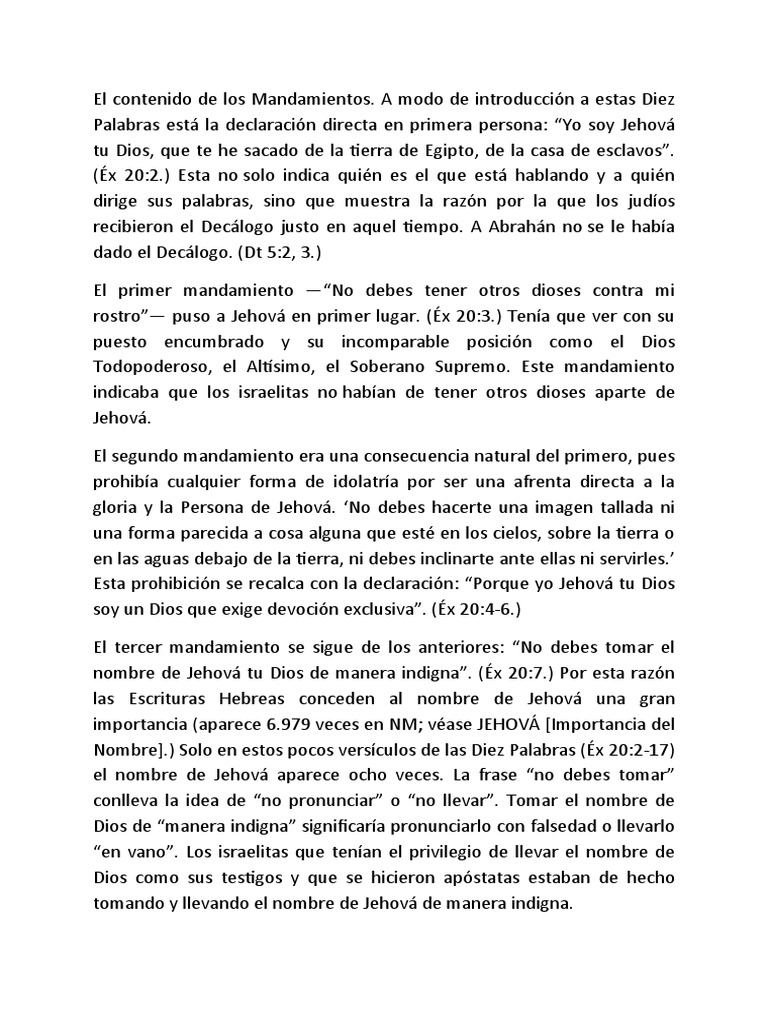 10 Mandamientos | PDF | Diez Mandamientos | Contenido bíblico