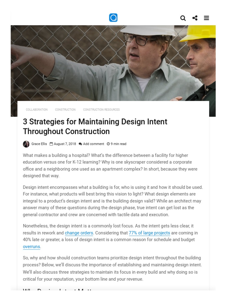 3 Strategies For Maintaining Design Intent Throughout Construction ...