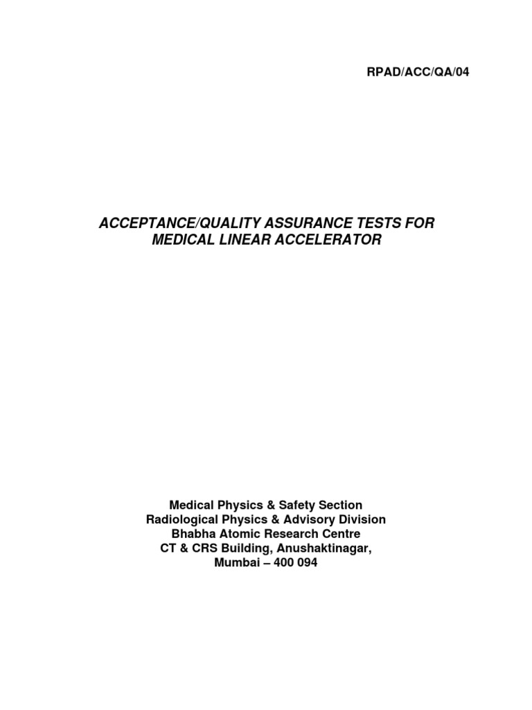 Linac QA Form | PDF | Absorbed Dose | Calibration