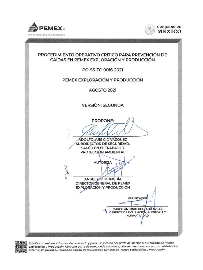 Po-Ss-Tc-0016-2021 Prevención de Caídas | PDF