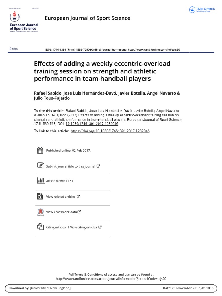 Effects of Adding A Weekly Eccentric-Overload Training Session On ...