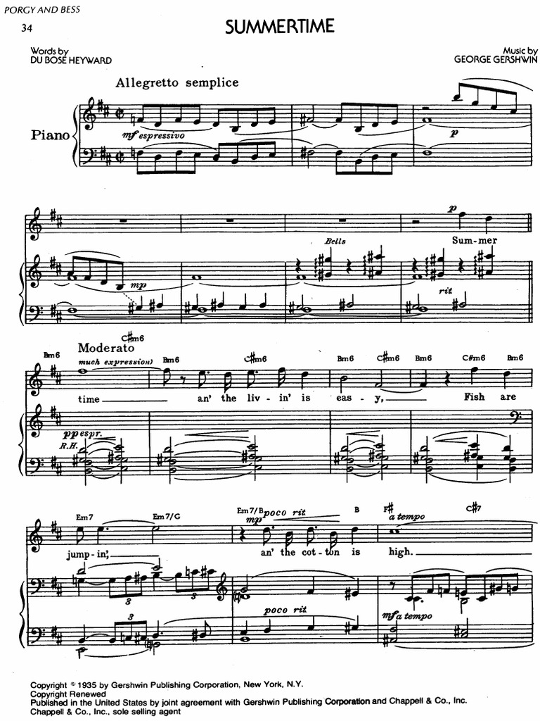 Gershwin Summertime Original | PDF