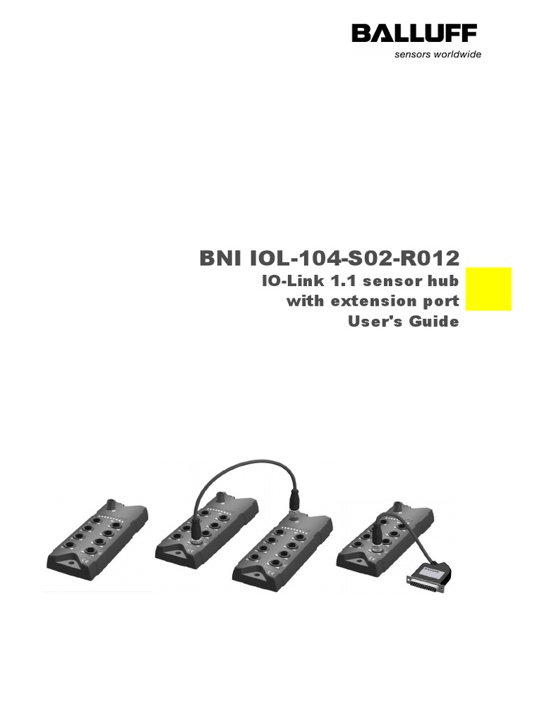 BNI IOL-104-S02-R012: IO-Link 1.1 Sensor Hub With Extension Port User's ...