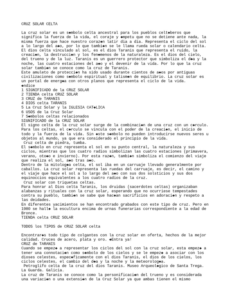 Cruz Solar Celta: Significado y Usos | PDF | Ciencias sociales ...
