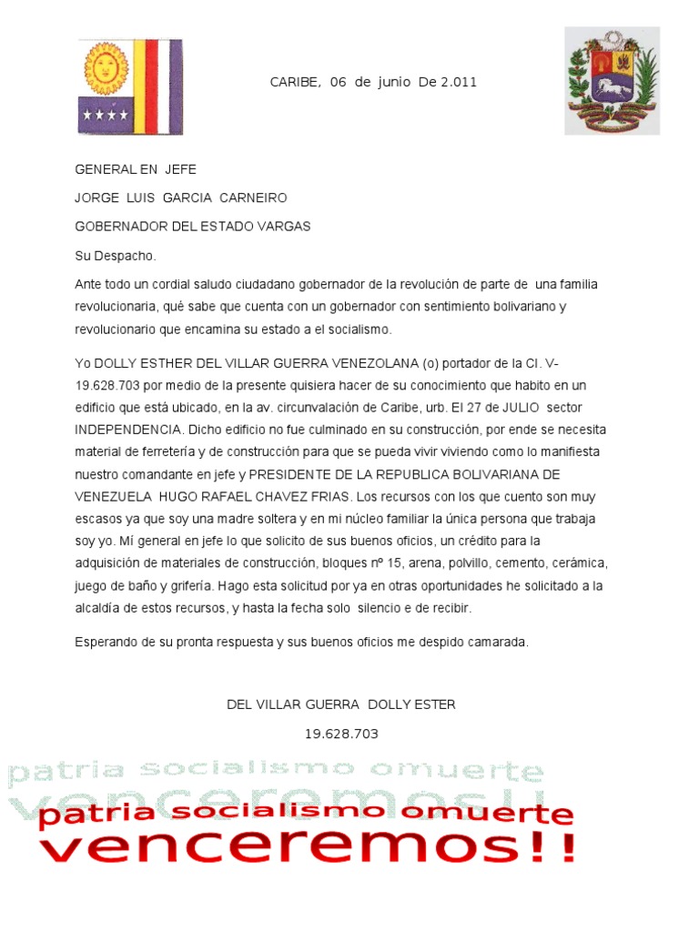 Carta Al General Garcia Carneiro Dolly | PDF