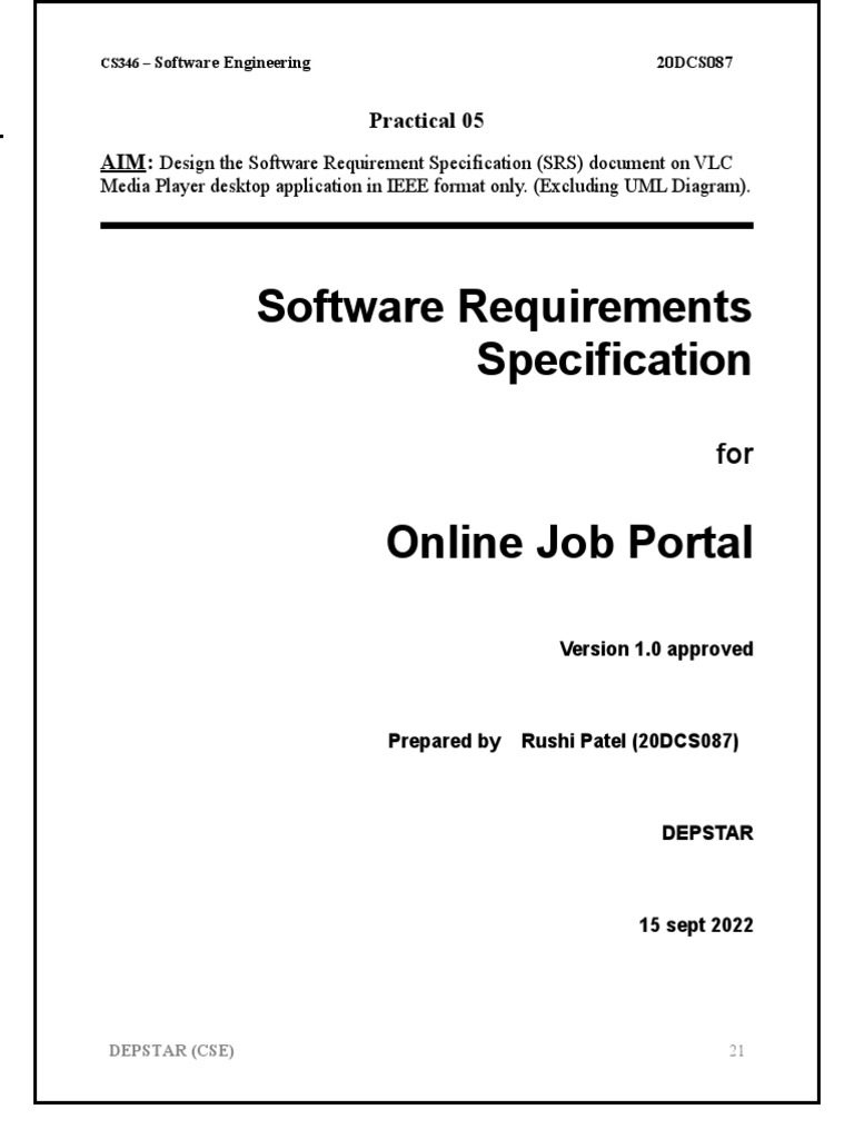 Srs Template Ieee Pdf World Wide Web Internet And Web