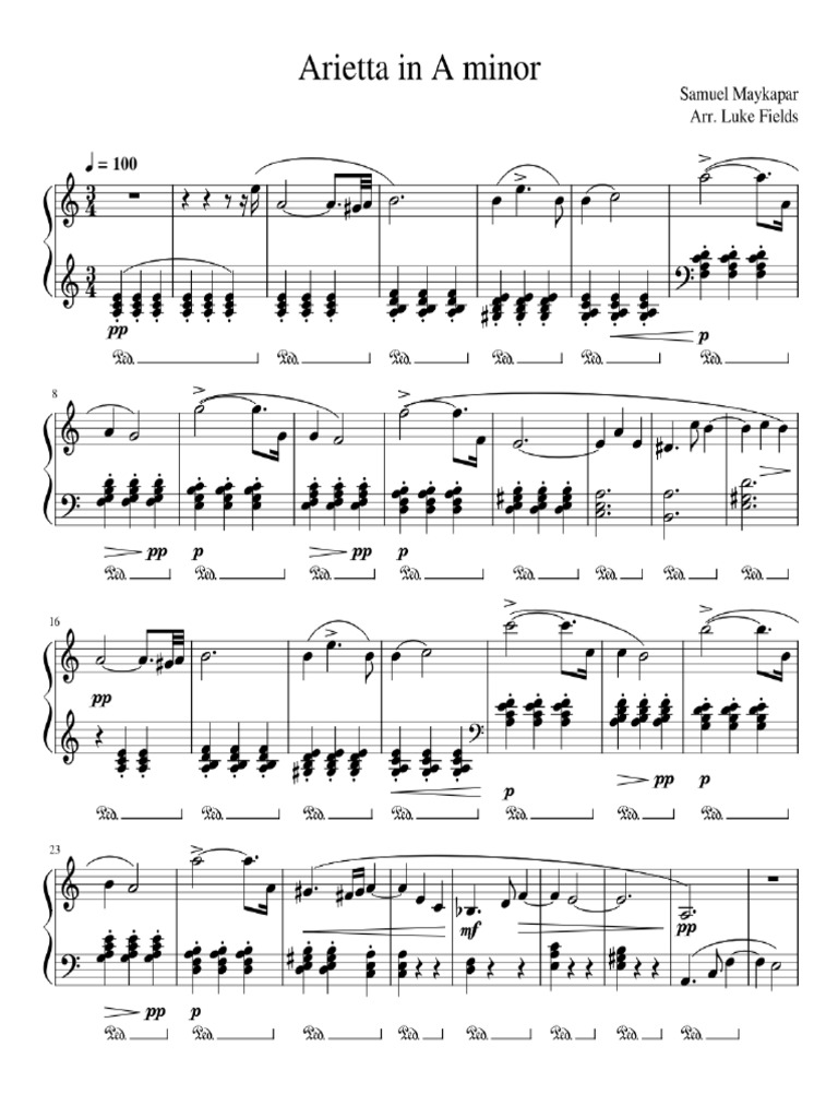 Samuel Maykapar - Arietta in A minor | PDF