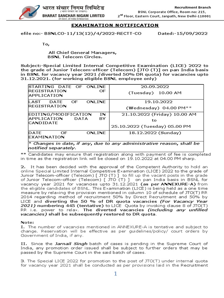 Examination Notification Forwarding Letter | PDF | Online And Offline ...