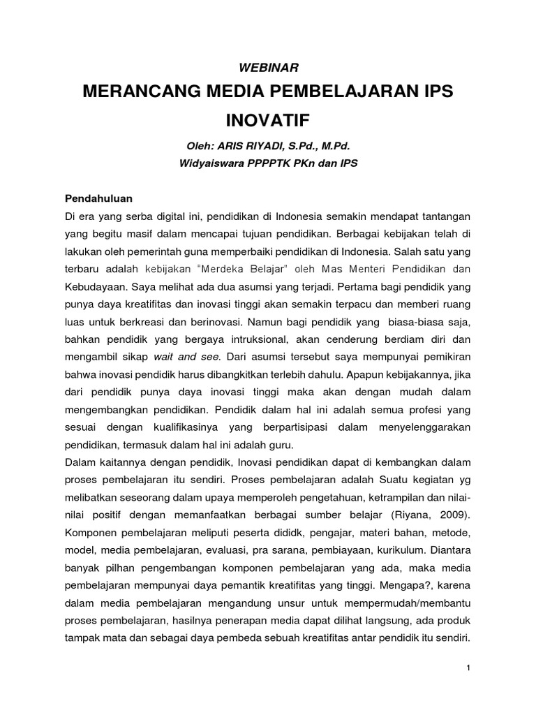 Inovasi Media Pembelajaran IPS Kreatif | PDF